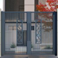 China Security Design Villa Front Aluminum Gate Anti Theft Door Art Courtyard Aluminium Pedestrian Gate for sale
