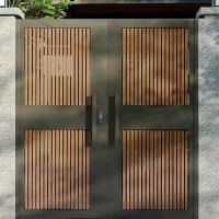 China Powder Coated Aluminium Garden Side Gates Doors External Sliding For Chinese Square for sale