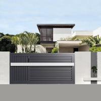 China Waterproof Aluminium Entrance Gates T5/T6 / Adjustable Louvers  Aluminum Sliding Driveway Gates for sale