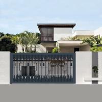 China Waterproof Aluminium Entrance Gates T5/T6 / Adjustable Louvers  Aluminum Sliding Driveway Gates for sale