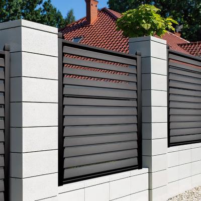 China horizontal Black Aluminum Privacy Fence With Laser Cutting For Both Style And Security for sale