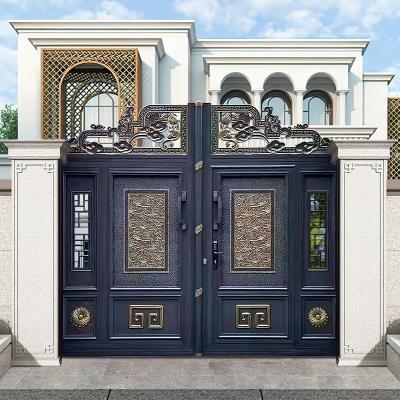 China Aluminum Privacy Driveway Gates External Sliding Doors For Chinese Square Powder Coated for sale