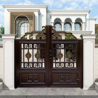 China Aluminum Privacy Driveway Gates External Sliding Doors For Chinese Square Powder Coated for sale