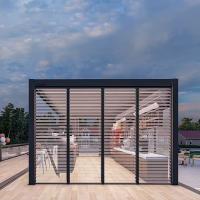 China Easy To Install Aluminum Gazebo Modern And Sleek with Retractable Canopy for sale