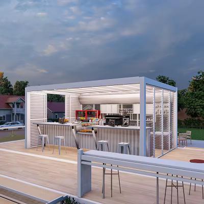 China Luxury Modern Aluminium Pergola Louvered Roof Add Style Retractable Canopy for sale
