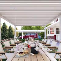 China Customizable Aluminium Pergola With Roof And UV Protection Features Low Maintenance for sale