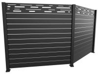 China Surface Mount Decorative Horizontal Slat Aluminum Fence Designed Aluminium Slat Fencing for sale