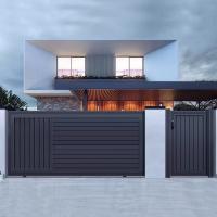 China Customizable Custom Aluminium Gates Versatility In Height Black Aluminium Driveway Gates for sale