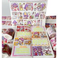 China High Quality Custom Factory Price New Design Cartoon Little Girl Label Scrapbook Stickers  Gift Washi Tape Sticker Roll for sale