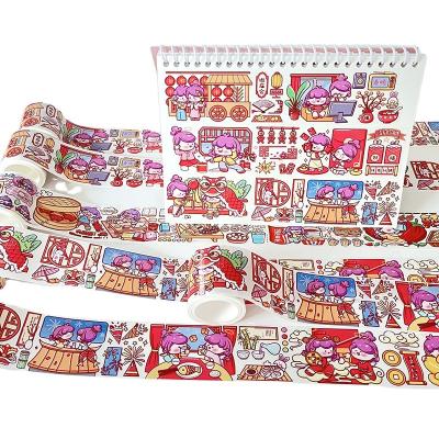 China 2023 Happy New Year Manufacturer Custom Design Clear Washi Sticker Adhesive Printing Washi Paper Tape Stickers Set Kawaii Roll for sale