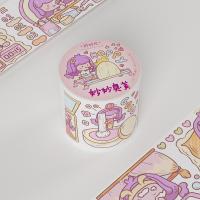 China Hot Sale Custom Design Cartoon Cute Vintage Sticker Adhesive DIY Aesthetic Journal Washi Stickers for sale