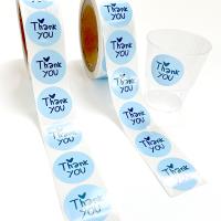 China High Quality Waterproof Thank You Jar Sticker Packaging Transparent Waterproof Material Label Custom Logo Stickers Sheet for sale