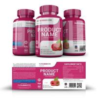 China Custom Vitamin C Serum Label Detox Pills Beauty Supplement Plastic Bottle Pharmaceutical Medical Label Sticker for sale