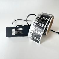 China Custom Printing Logo Waterproof Silver Paper Electric Product LED Label Sticker Vinyl Laptop Charger Sticker Logo Roll for sale
