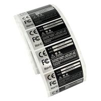 China Custom Printing Logo Waterproof Silver Paper Electric Product LED Label Sticker Vinyl Laptop Charger Sticker Logo Roll for sale