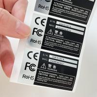 China Custom Printing Logo Waterproof Silver Paper Electric Product LED Label Sticker Vinyl Laptop Charger Sticker Logo Roll for sale