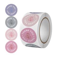 China Custom Round Color Printing Sealing Vinyl Packaging Labels Adhesive Circle Thank You Stickers Roll for sale