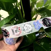 China Custom Round Color Printing Sealing Vinyl Packaging Labels Adhesive Circle Thank You Stickers Roll for sale