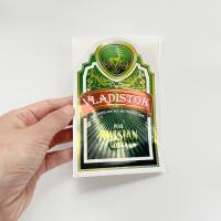 China Custom Vinyl Water Resistant Gold Aluminum Foil Silver Beer Label Printed Reflective Vodka Glass Bottle Label Sticker Design for sale