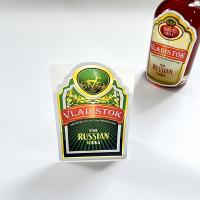 China Custom Vinyl Water Resistant Gold Aluminum Foil Silver Beer Label Printed Reflective Vodka Glass Bottle Label Sticker Design for sale
