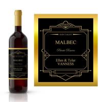 China Custom Private Gold Foil Logo Wine Glossy Bottle Label Design OEM Champagne Packaging Label Sticker for sale