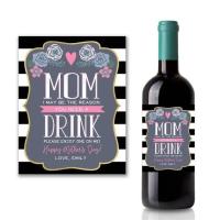 China Custom Private Gold Foil Logo Wine Glossy Bottle Label Design OEM Champagne Packaging Label Sticker for sale
