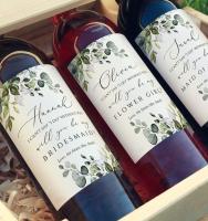 China Custom Private Gold Foil Logo Wine Glossy Bottle Label Design OEM Champagne Packaging Label Sticker for sale