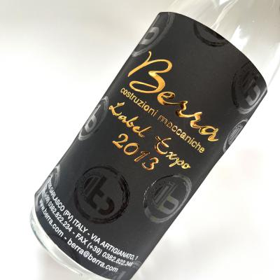 China Luxury Black Gold Foil Emboss Glossy UV BOPP Wine Bottle Adhesive Vinyl Label Sticker Custom Factory for sale