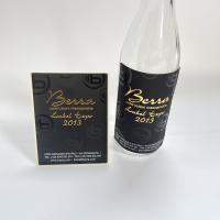 China Luxury Black Gold Foil Emboss Glossy UV BOPP Wine Bottle Adhesive Vinyl Label Sticker Custom Factory for sale