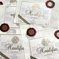China Custom Texture Paper Champagne Labels Gold Foil Logo Wedding Party Red Wine Packaging Labels Sticker for sale