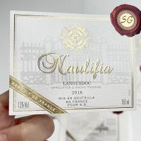 China Custom Texture Paper Champagne Labels Gold Foil Logo Wedding Party Red Wine Packaging Labels Sticker for sale
