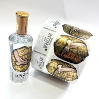 China Custom Printed Embossing Gold Logo Vinyl Label Roll Waterproof Metallic Sticker for Vodka Bottle Packaging for sale