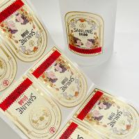 China Custom Printing Texture Gold Foil Embossed Sticker Perfume UV Logo Label Printing Wine Label for sale