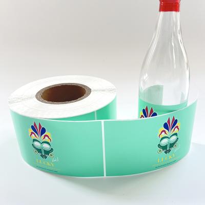 China Custom Printed Waterproof Bopp Synthetic  Label Roll Sticker Perfume Bottle Energy Drink Can Label Sticker Logo Roll for sale