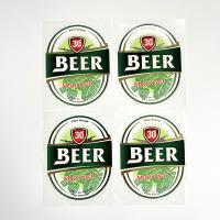China Custom Private PET Transparent Clear Adhesive Black Beer Beverage  Packaging  Label Sticker Manufacture for sale
