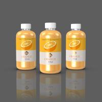 China Custom Die Cut Waterproof Orange Juice Bottle Labels Cold-Resistant Sticky Fruit Juice Drinking Logo Label Sticker Roll for sale