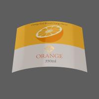 China Custom Die Cut Waterproof Orange Juice Bottle Labels Cold-Resistant Sticky Fruit Juice Drinking Logo Label Sticker Roll for sale
