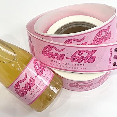 China Custom Print Water Juice Bottle Label Waterproof Bottle Packaging Labels for Plastic Beverage Drinking Bottle for sale