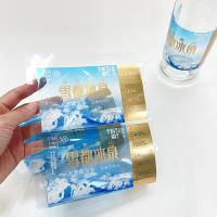 China OEM Custom Clear Gold Foil Logo Water Label  Rectangle Vinyl Self-adhesive Transparent  Canned Food Jar Label Sticker Roll for sale