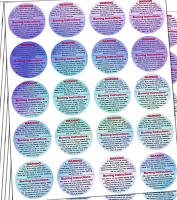 China Custom Printed Waterproof Holographic Laser Anti-Anti-ounterfeit Security Label Adhesive 3D Packaging Sealing Label Sticker Sheet for sale
