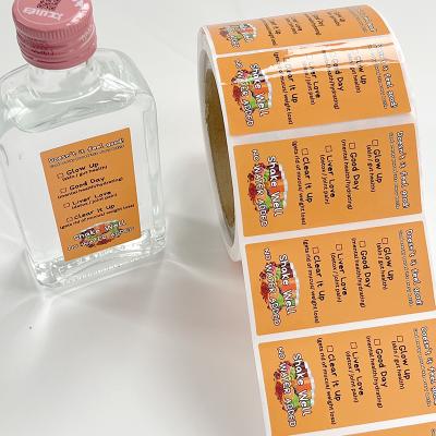 China Custom Water Bottle Labels Waterproof Vinyl Adhesive Glossy Print Label Sticker for Juice Beverages for sale
