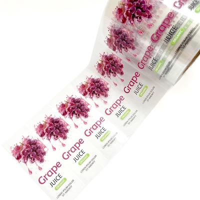 China Customizable Waterproof Stickers Personalized Design Long-Lasting Adhesive Beverage Juice Durable Roll Label Air Shipment Ready for sale