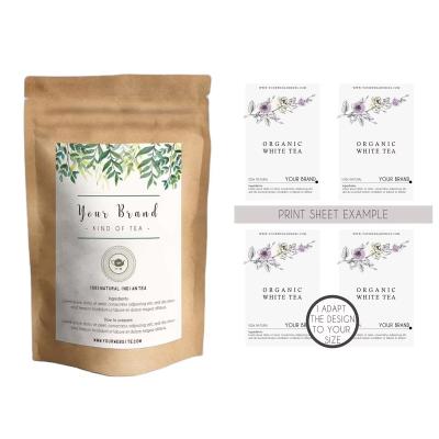China Custom Printed Brand Design Nut Detox Tea Bag Adhesive Private Label Sticker Logo for sale