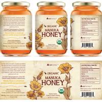 China Factory Personalised Printed Vinyl Bopp Matt Finish Label Sticker Color Honey Jar Label Peanut Butter Food Jar Label Sticker for sale