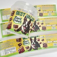 China Custom Printing PP Pet Dog Food Logo Adhesive Sticker Waterproof Food Jar Labels Sticker for Buckle 2024 for sale