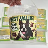 China Custom Printing PP Pet Dog Food Logo Adhesive Sticker Waterproof Food Jar Labels Sticker for Buckle 2024 for sale