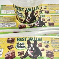 China Custom Printing PP Pet Dog Food Logo Adhesive Sticker Waterproof Food Jar Labels Sticker for Buckle 2024 for sale