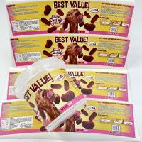 China Custom Printing Synthetic Waterproof  Vinyl  Labels Dog Sausage Food Adhesive Packaging Label Sticker 2024 for sale