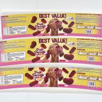 China Custom Printing Synthetic Waterproof  Vinyl  Labels Dog Sausage Food Adhesive Packaging Label Sticker 2024 for sale