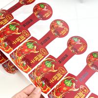 China Customized Printed Brand Peanut Butter Food Label Sticker Chill Sauce Ketchup Waterproof Adhesive Jar Label Sticker Roll for sale